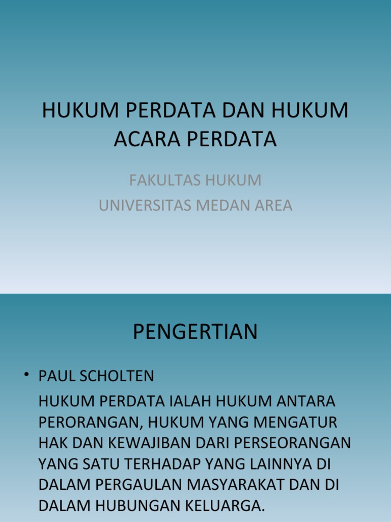 Hukum Perdata Dan Hukum Acara Perdata | PDF