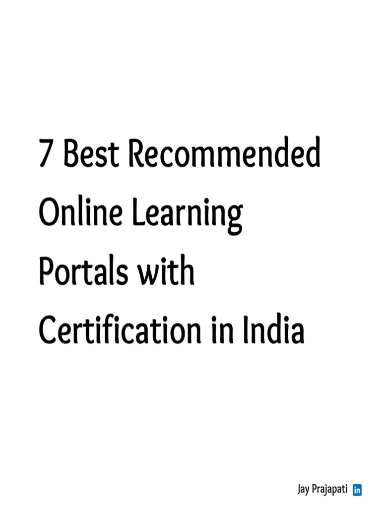 7 Best Recommended Online Learning Portals in India | PDF