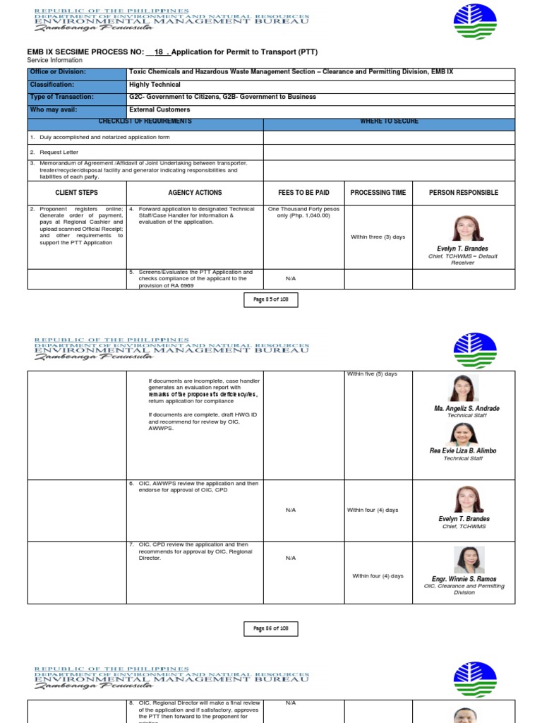 Application For Permit To Transport PTT | PDF