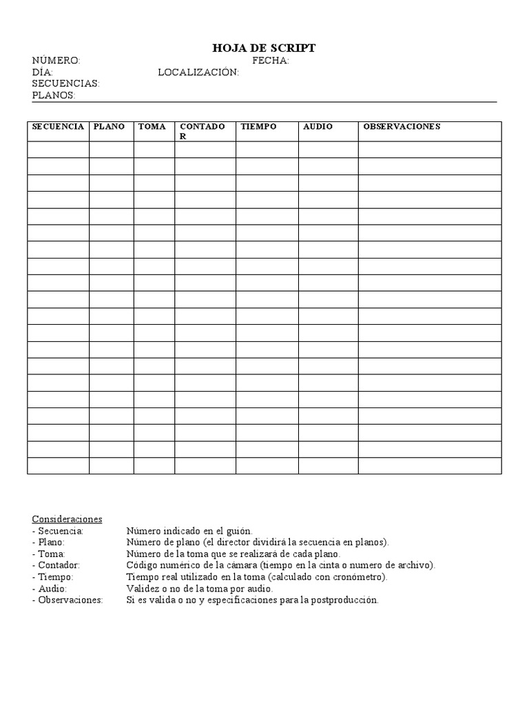 Hoja de Script | PDF