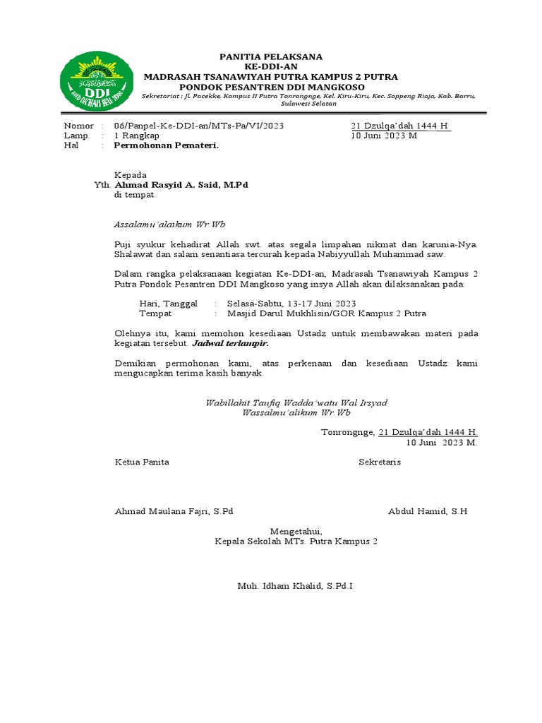 PANITIA PELAKSANA KE-DDI-an | PDF