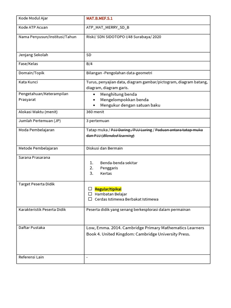 MA MAT Riski SD B 3 | PDF