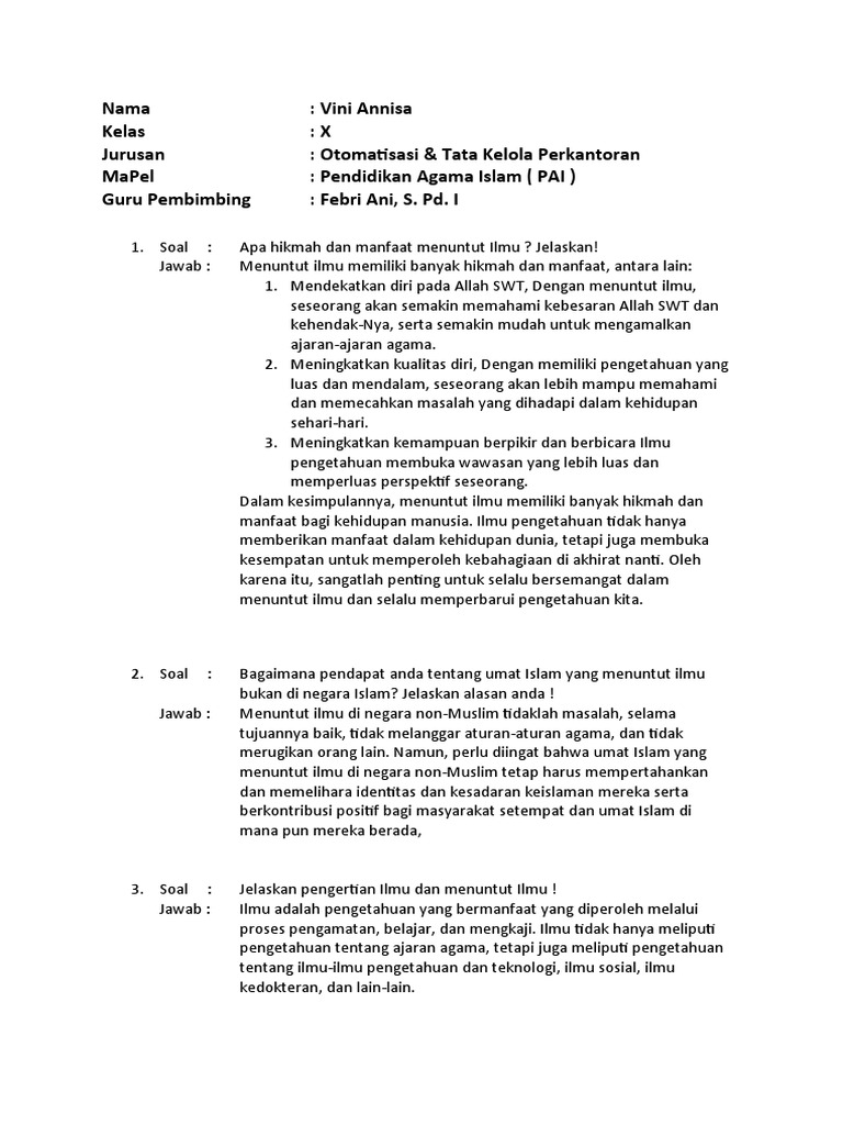 Vini Annisa X.otkp | PDF