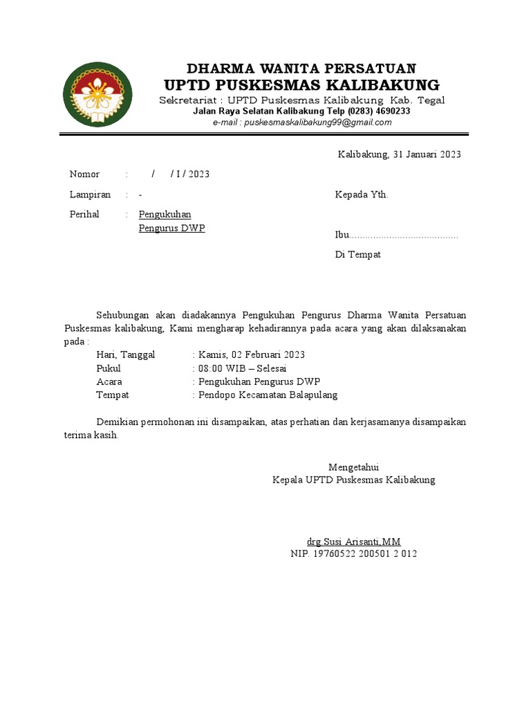 Draft Undangan DWP | PDF