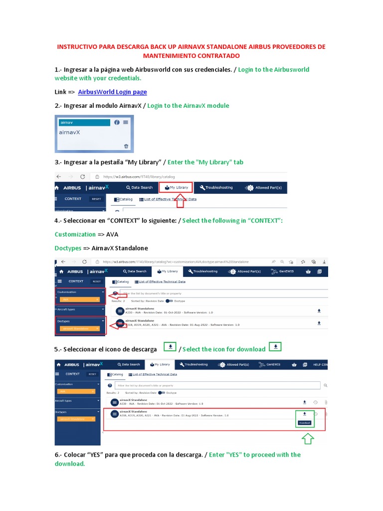 Instructions For Downloading Back Up Airnavx Standalone Airbus Back Up ...