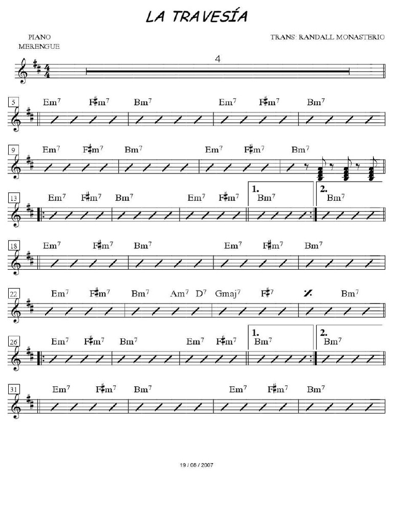 La Travesia Partitura Piano | PDF