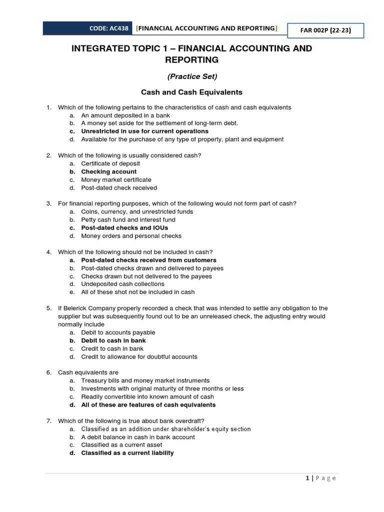 INTEGRATED TOPIC 1 (FAR-002) Guide | PDF