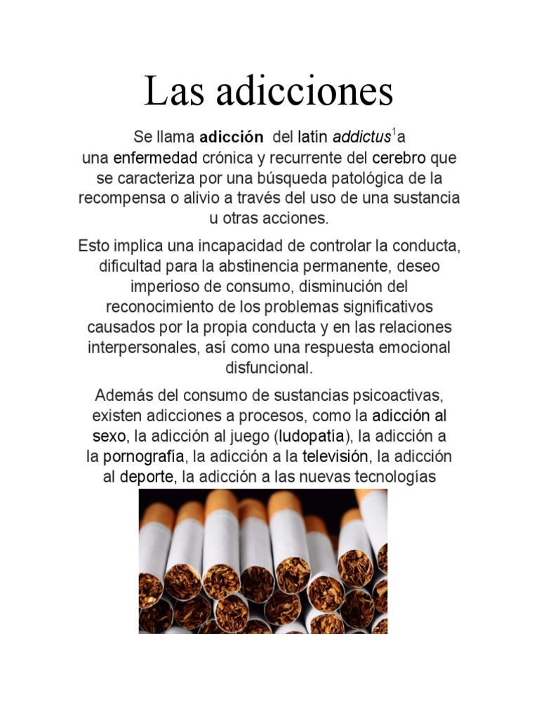 Las Adicciones | PDF | Drogas | Drogas Psicoactivas
