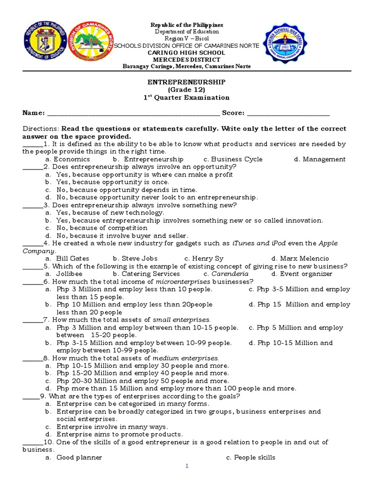 ENTREP | PDF | Entrepreneurship | Marketing