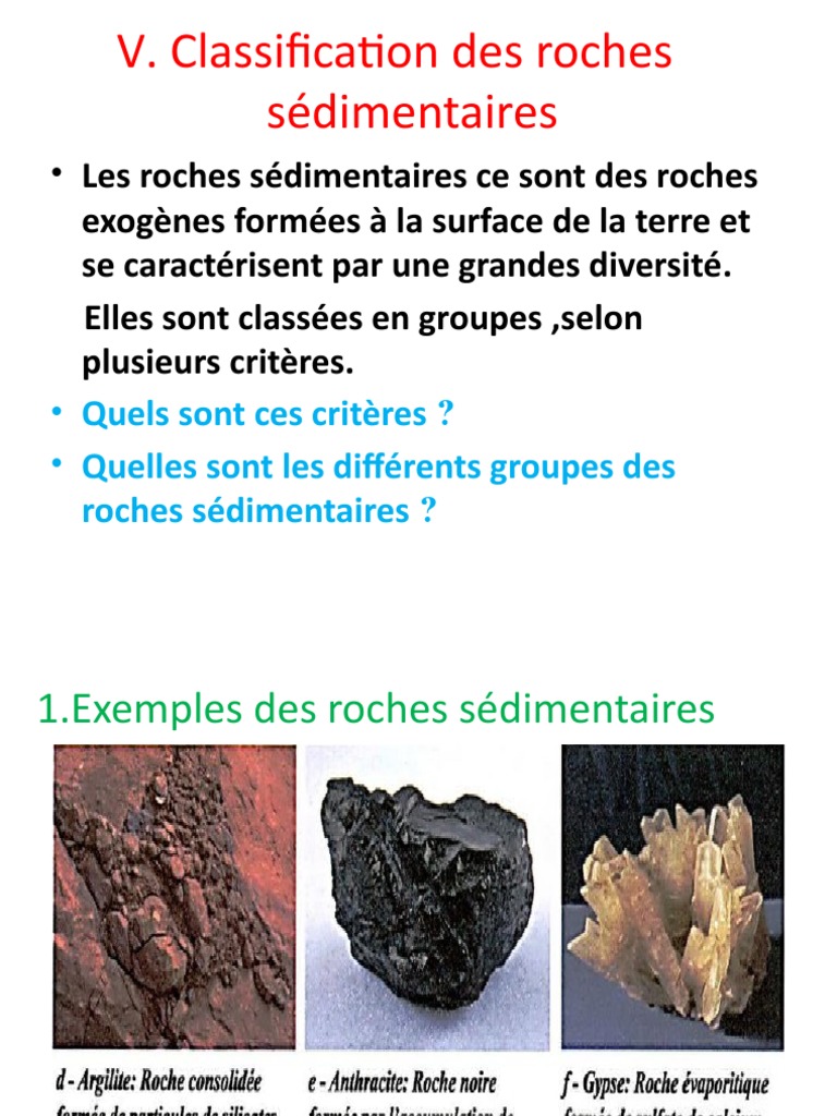 Classification Des Roches Sédimentaires | PDF | Sciences sociales | Voyages