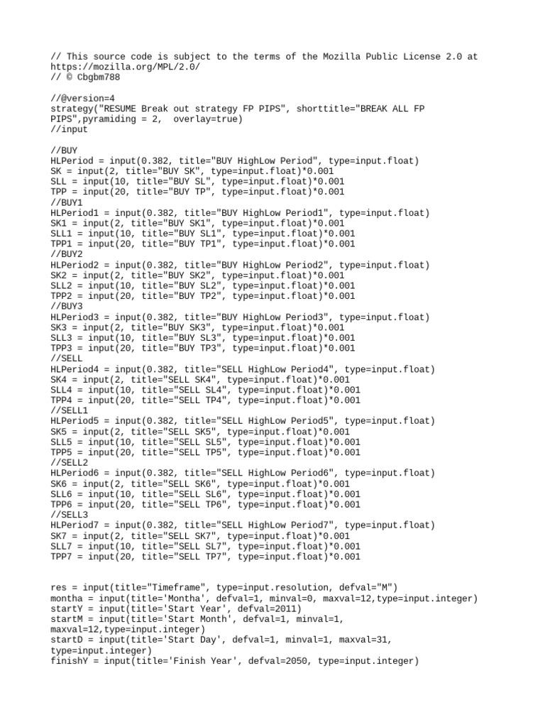 Resume Strategy FP TP SL Pips | PDF