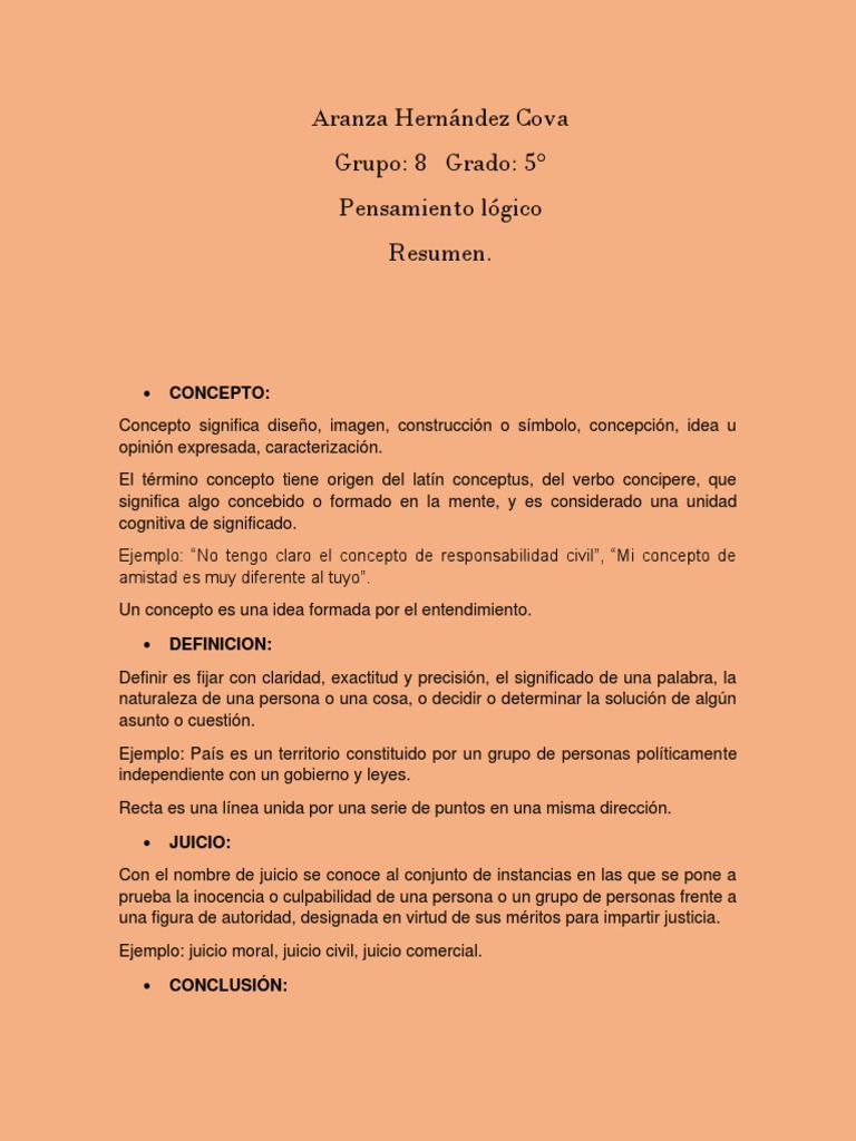 Act. 2. Estructuras Del Pensamiento en La Lógica Formal | PDF | Pensamiento | Concepto