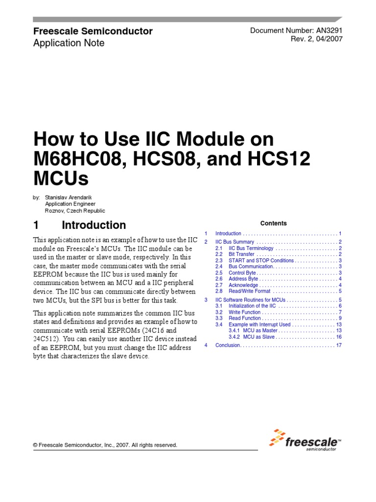 How To Use IIC On S08 | PDF | Science & Mathematics | Computers