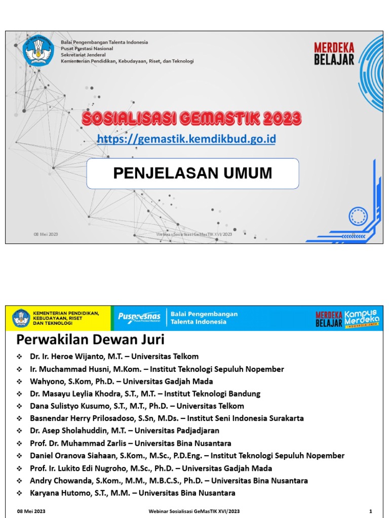 PPT - Sosialisasi Gemastik Xvi 2023 884506 | PDF