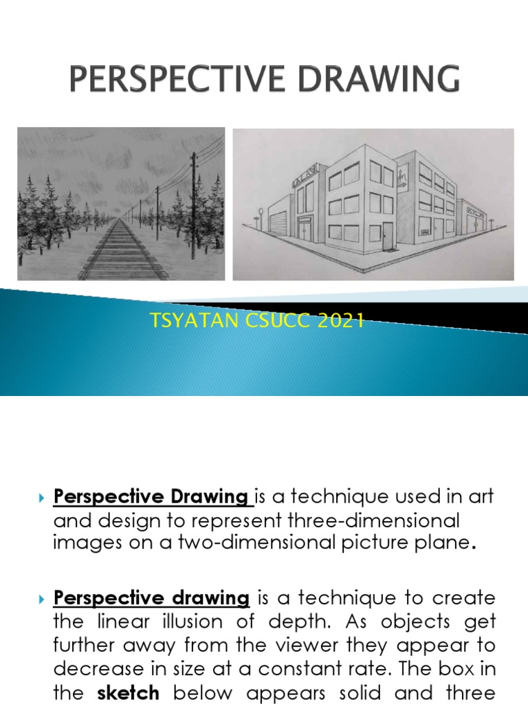 PERSPECTIVE DRAWING Tsyb | PDF | Horizon | Perspective (Graphical)