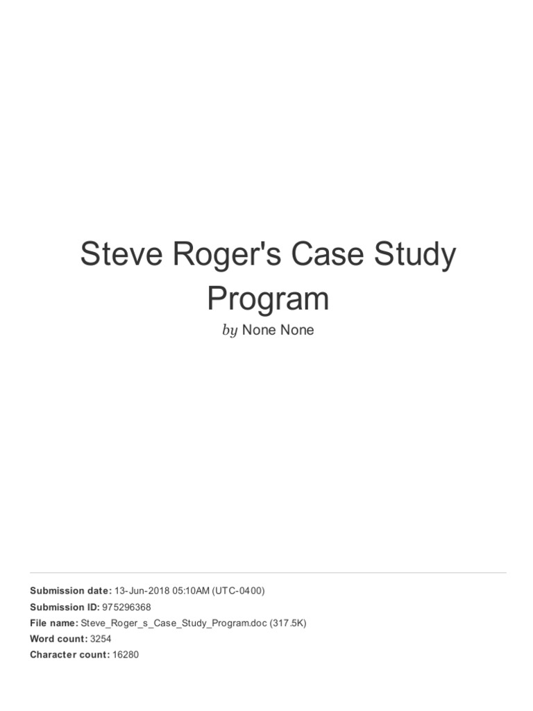 Steve Roger's Case Study Program | PDF