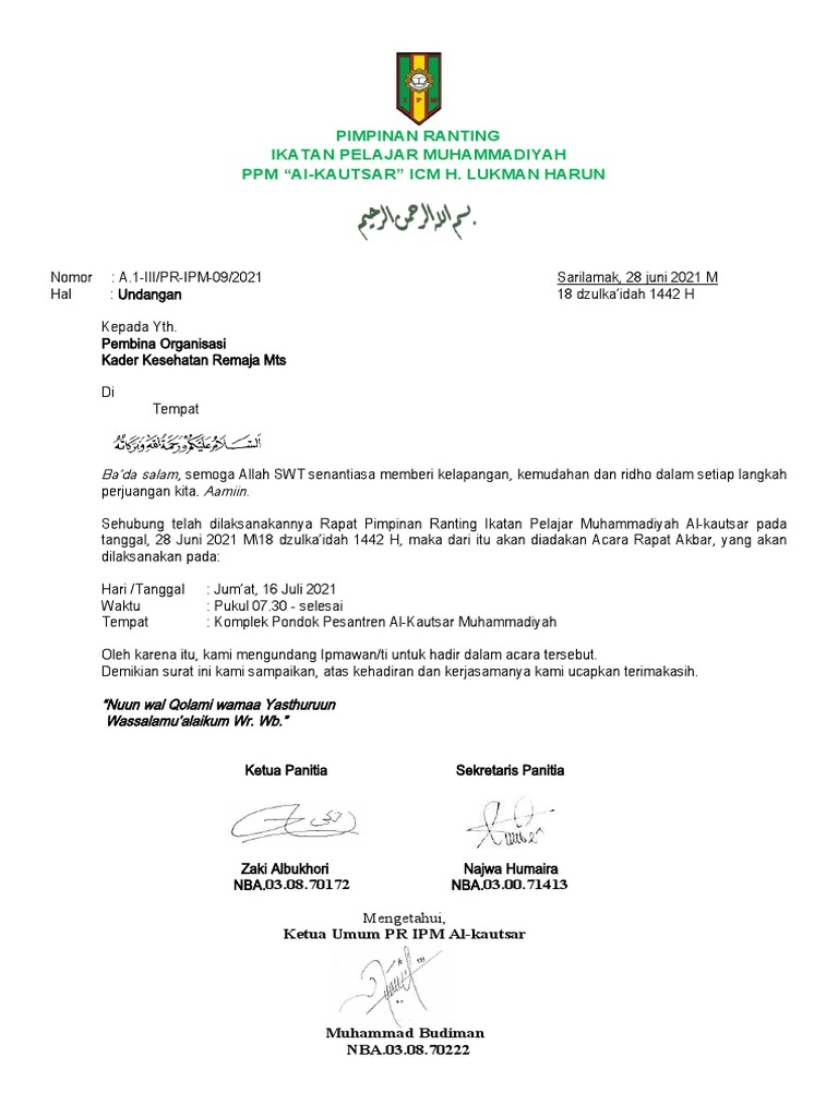 Undangan KKR Mts | PDF