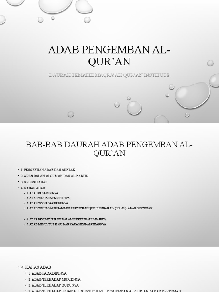 Adab Pengemban Al-Qur'an-Daurah Mqi (Autosaved) | PDF | Agama ...