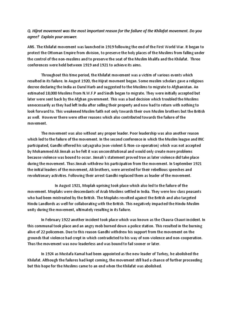 Khilafat Movement's 14 Mark Question | PDF | Caliphate | Muhammad Ali ...