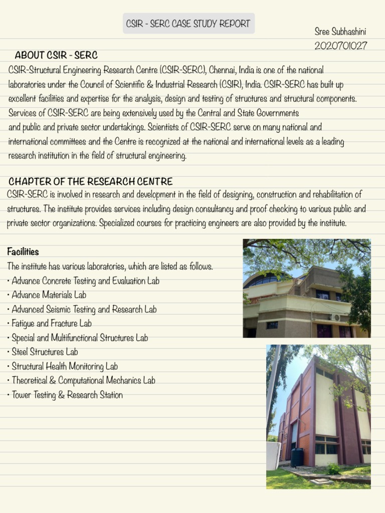 Csir Serc Case Study Report | PDF