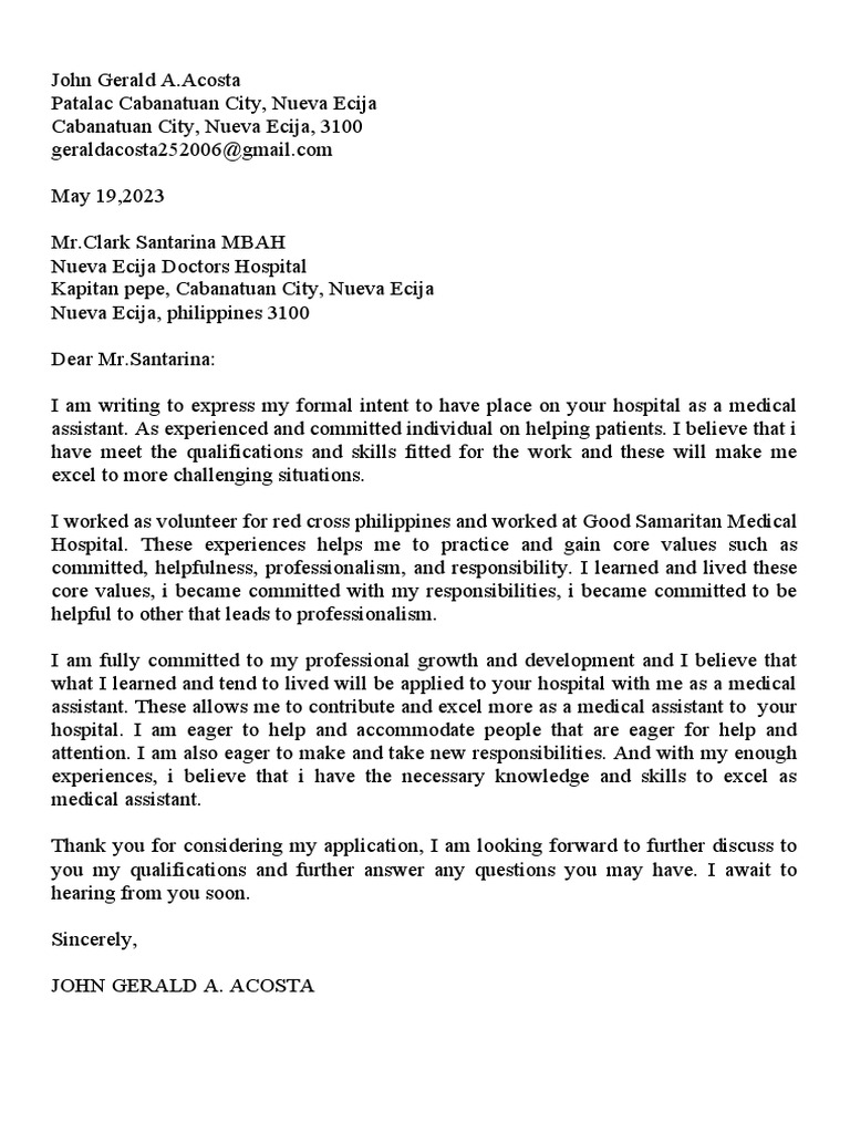 Application Letter | PDF