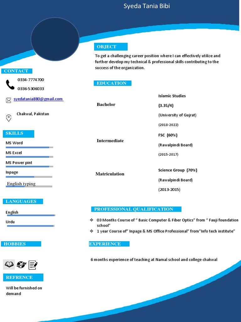 Resume: Syeda Tania Bibi | PDF