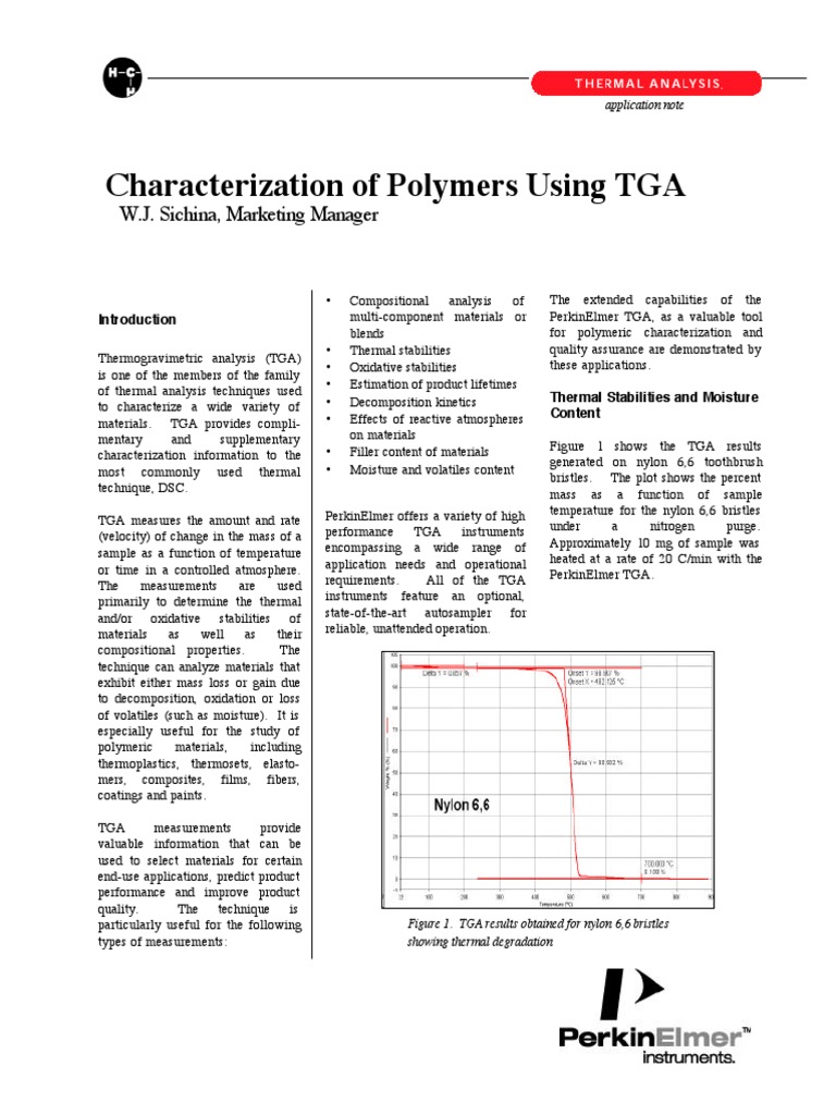 Characterization of Polymers Using TGA | PDF | Thermogravimetric ...