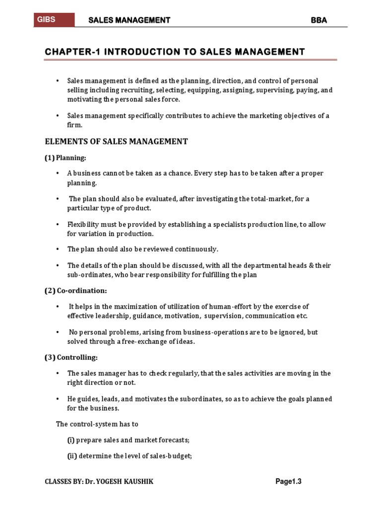 Sales Management Overview and Strategies | PDF | Sales | Customer ...