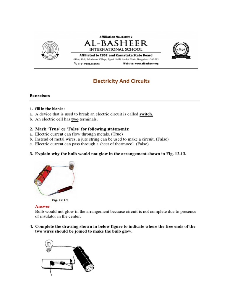Electricity and Circuits-Notes | PDF