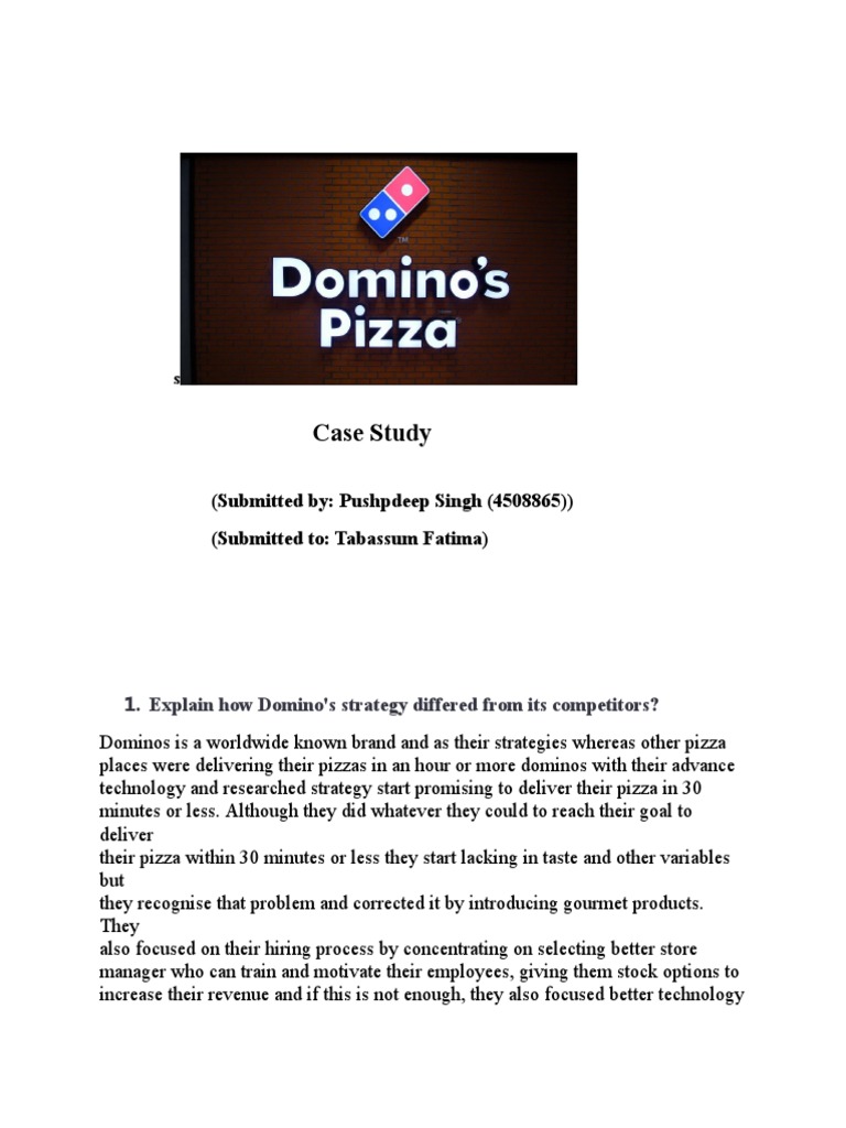 Explain How Domino Assignment Saturday | PDF | Domino's Pizza ...