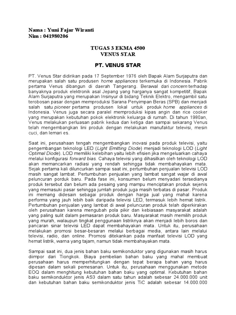 Tugas 3 - Venus Star | PDF