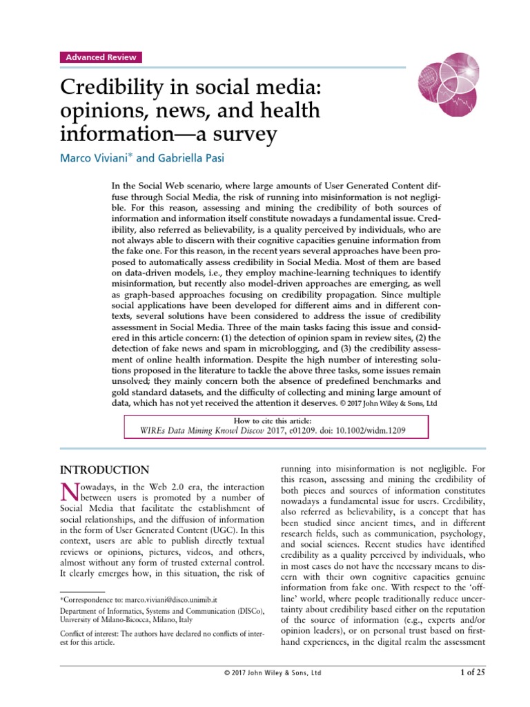 Assessing Credibility in Social Media | PDF | Credibility | Social Media