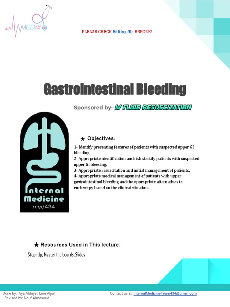 25.gastrointestinal Bleeding | PDF | Causes Of Death | Tissue (Biology)