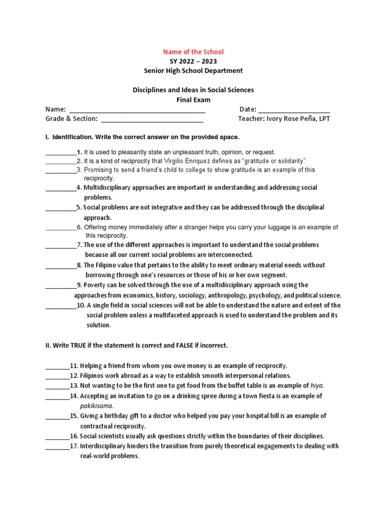 Diss Term 2 Exam | PDF