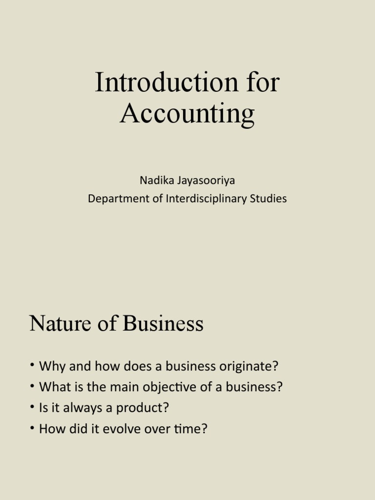 Accounting Introduction | PDF | Debits And Credits | Business Economics