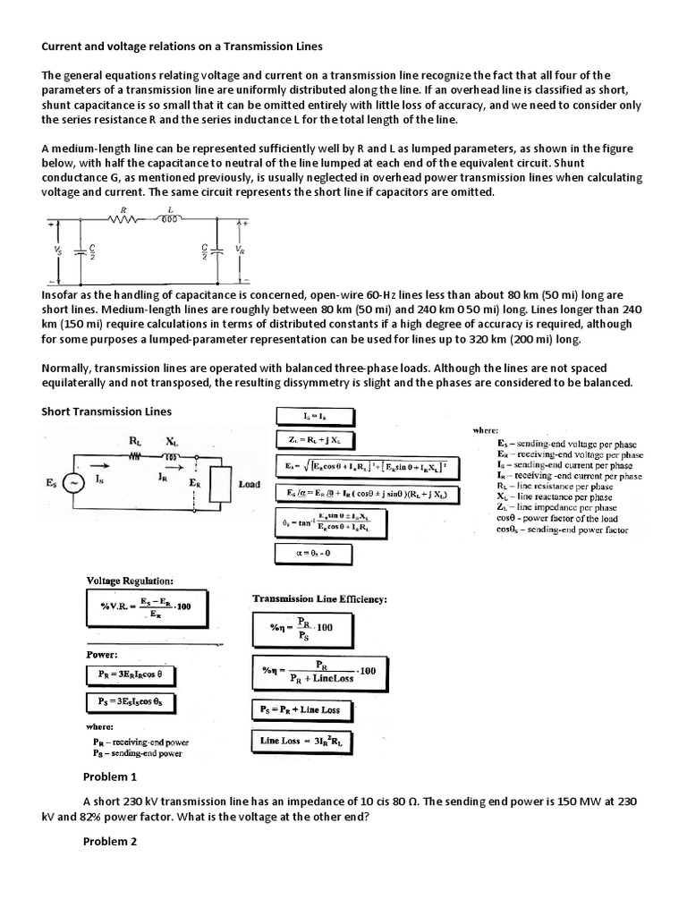 Current and Voltage Relationship | PDF | Electric Power Transmission ...