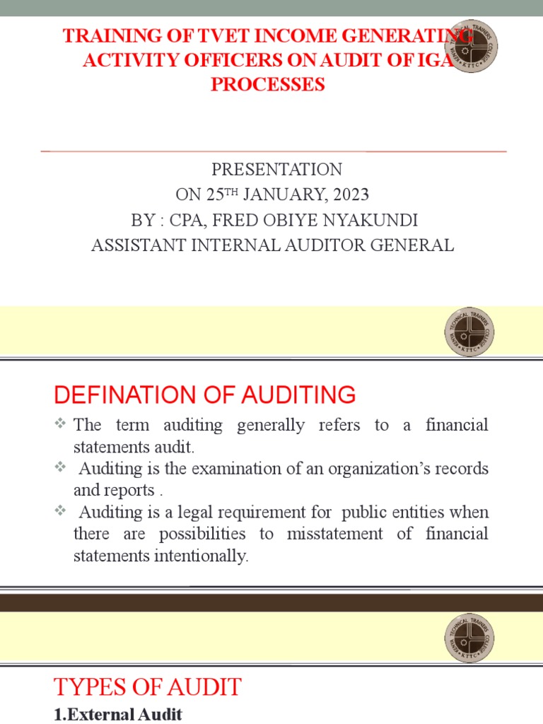 Presentation of Audit of Iga Processes Eldoret | PDF