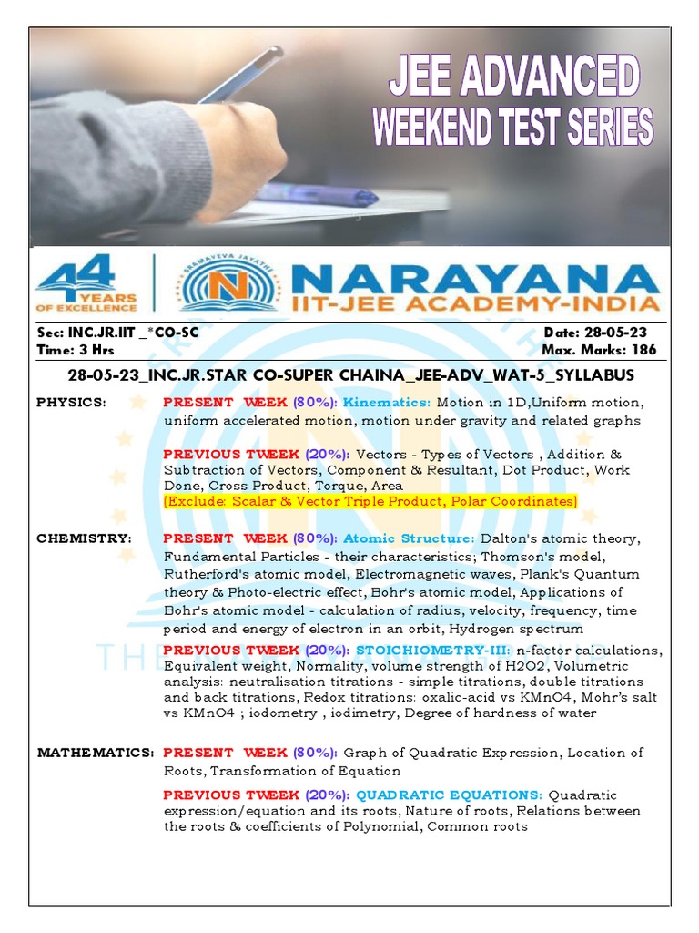 28-05-23 - Ijr - Iit - Star Co-Sc - Jee Adv - 2016 (P-Ii) - Wat-5 - QP ...