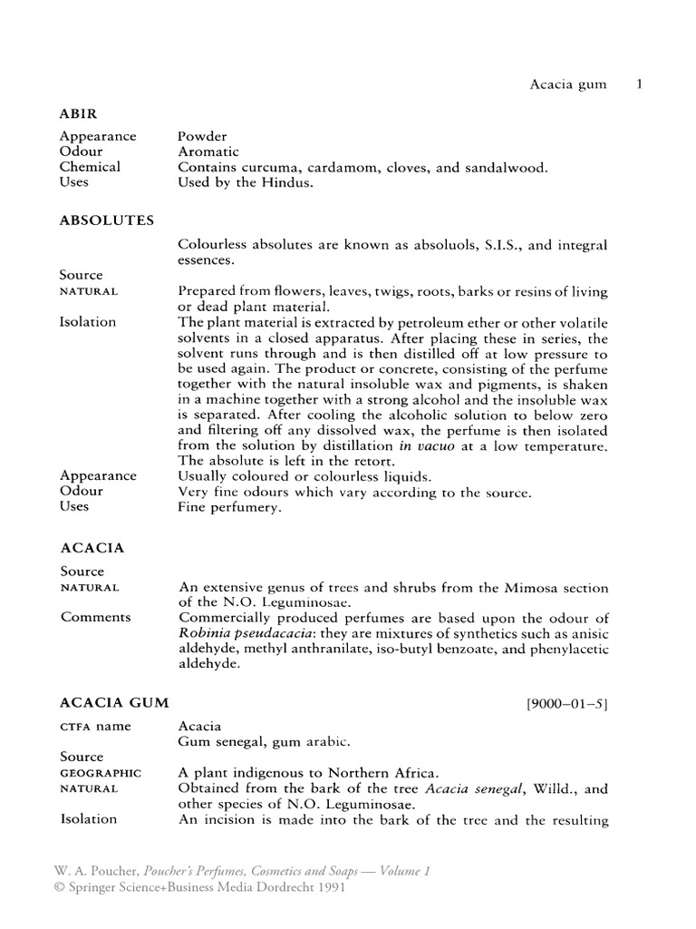 Poucher's Perfumes, Cosmetics and Soaps - Volume 1 The Raw Materials of ...