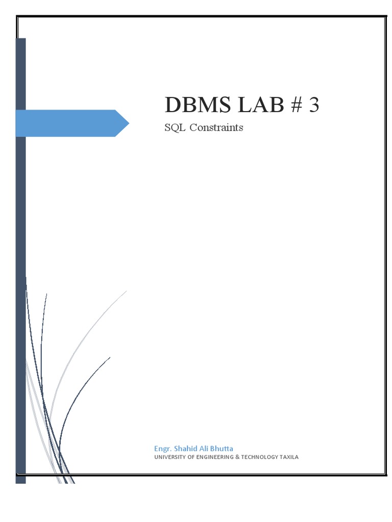 DBMS Lab # 3 Constraints | PDF DBMS Lab # 3 Constraints | PDF