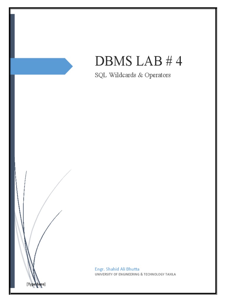 DBMS Lab # 6 WildCards | PDF | Databases | Sql