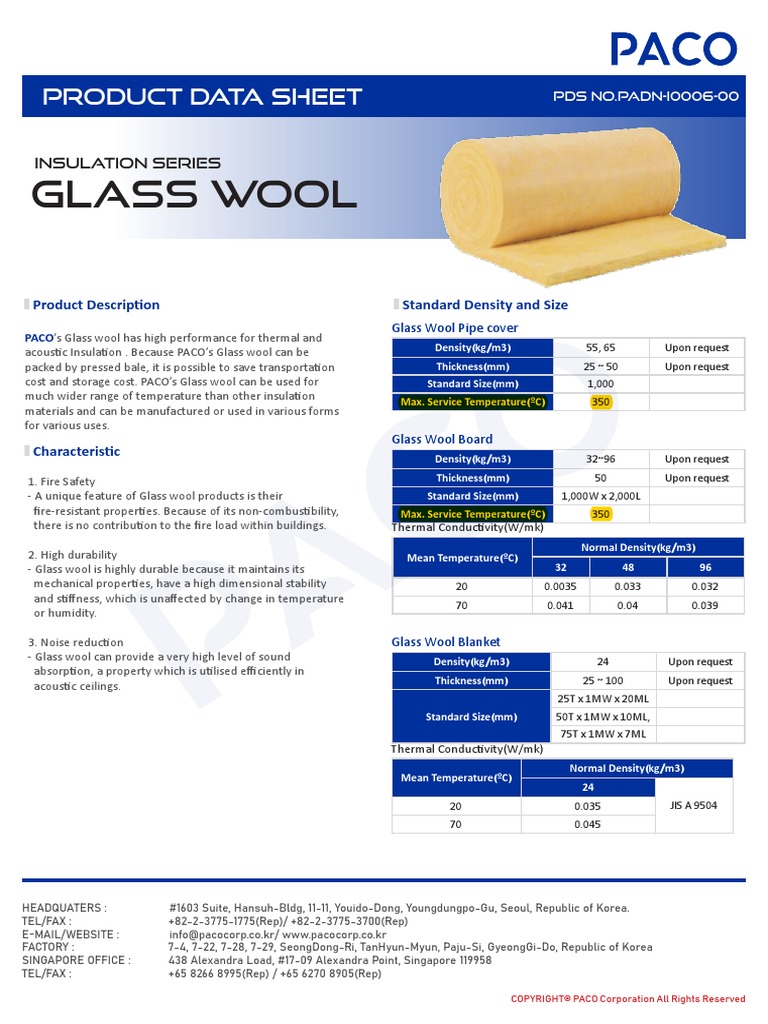 Padn I0006 00 (Glass Wool) | PDF | Thermal Insulation | Glasses