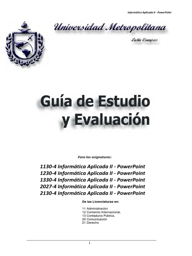 Guía de Estudio: PowerPoint Avanzado | PDF