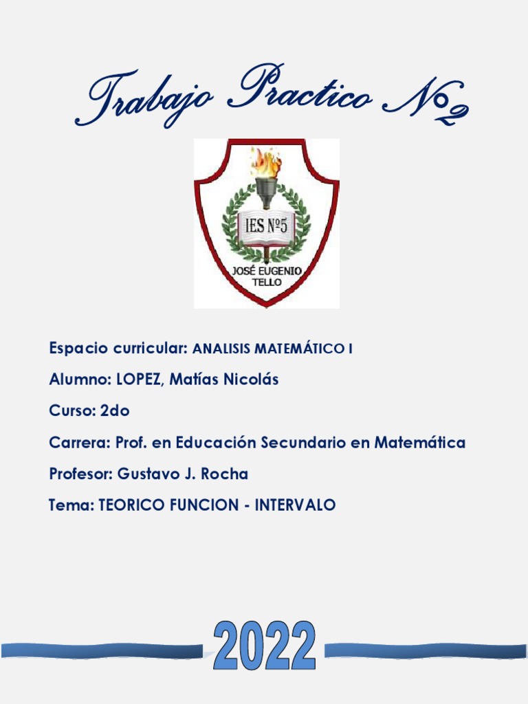 Lopez Matias Tp2 | PDF | Funciones trigonométricas | Intervalo (Matemáticas)