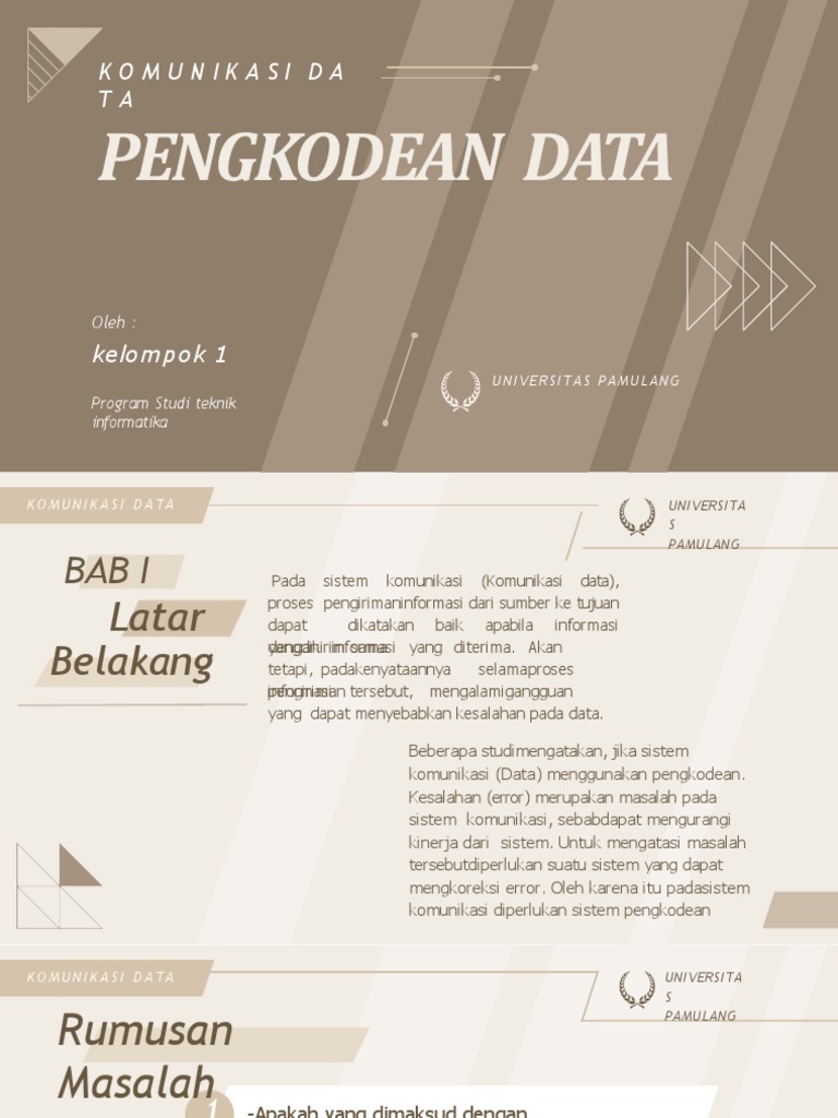 Komunikasi Data - Kelompok1 - PengkodeanData | PDF