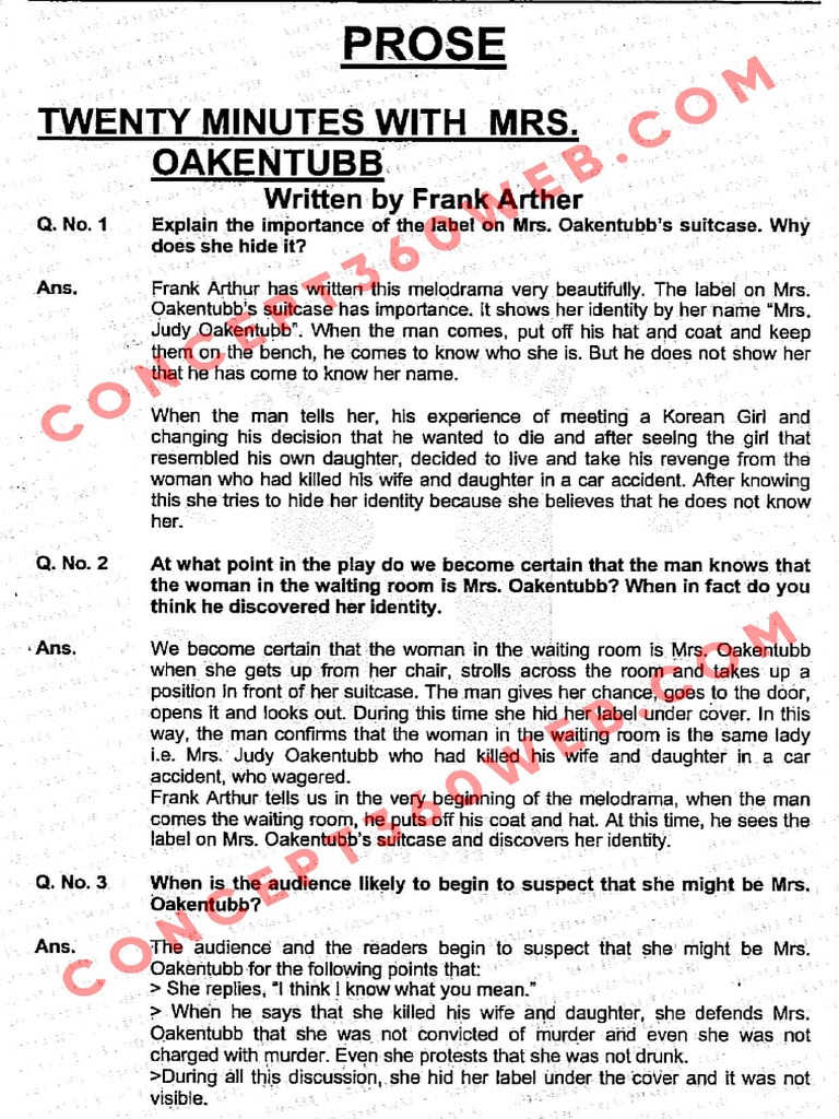 English Class 12 Questions and Answers (Prose) | PDF