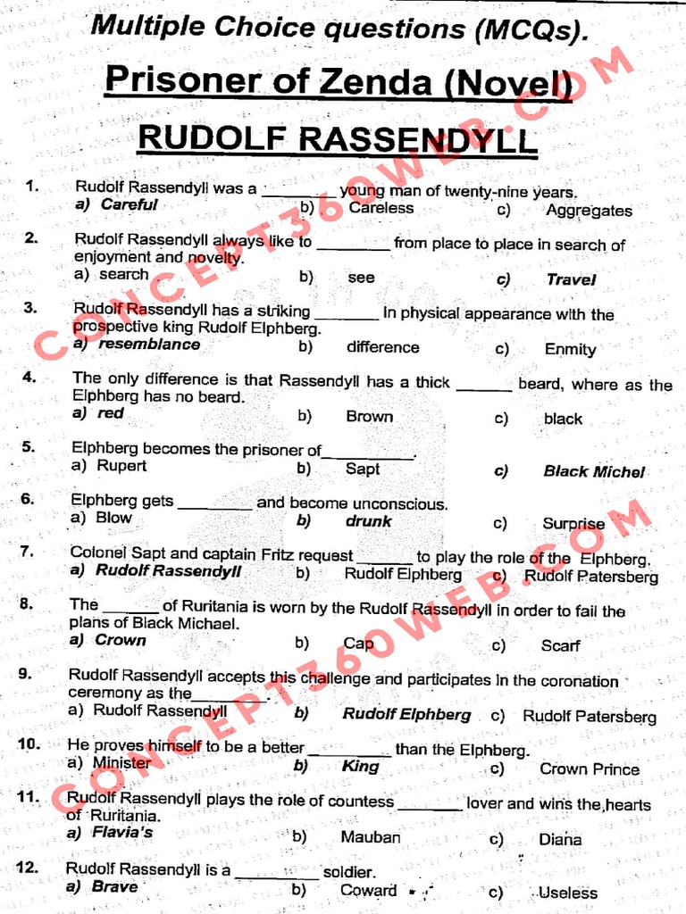 English Class 12 MCQs | PDF