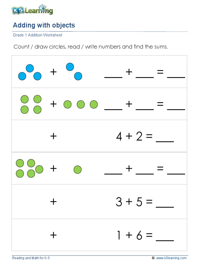Grade 1 Adding Using Pictures 1 | PDF