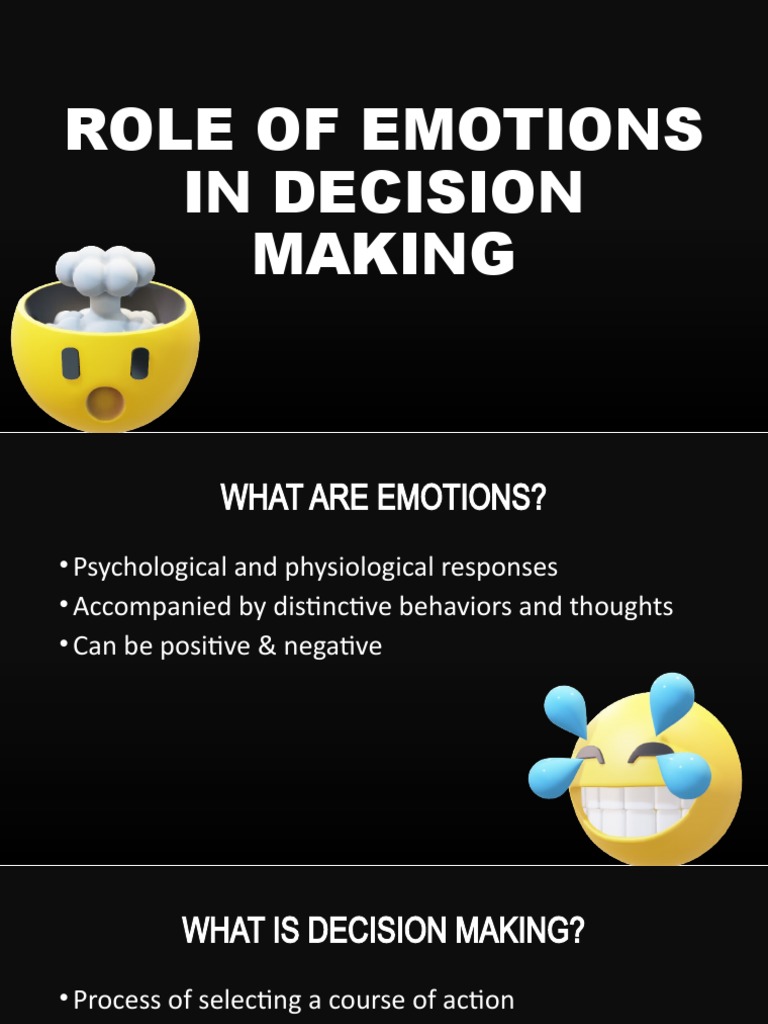 Role of Emotions in Decision Making-2 | PDF