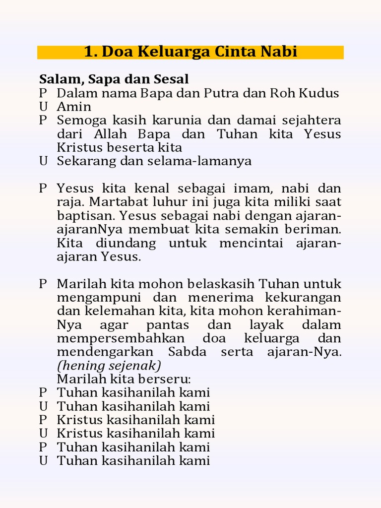 Doa Kekuatan Iman Doa Keluarga Cinta Nabi Pdf